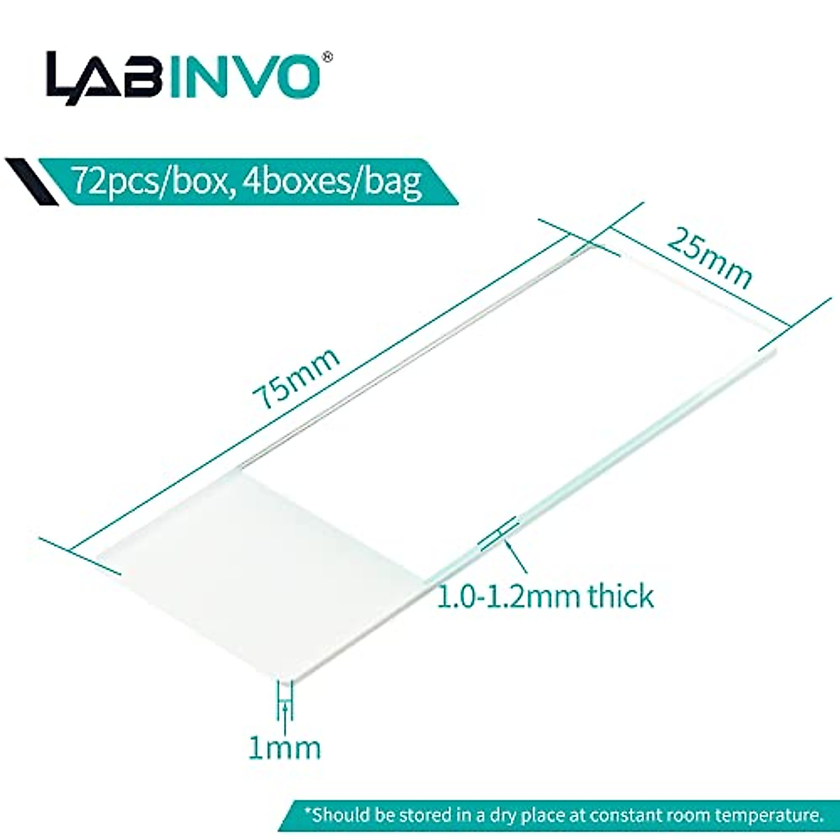 LABINVO Pre-cleaned Frosted Microscope Slide Set, 288Pcs of Dim.75.0X25.0X1.1mm Slides, 45°Corners, Super Grade, Ground Edges, with A Mark Pen, IN-MSP002
