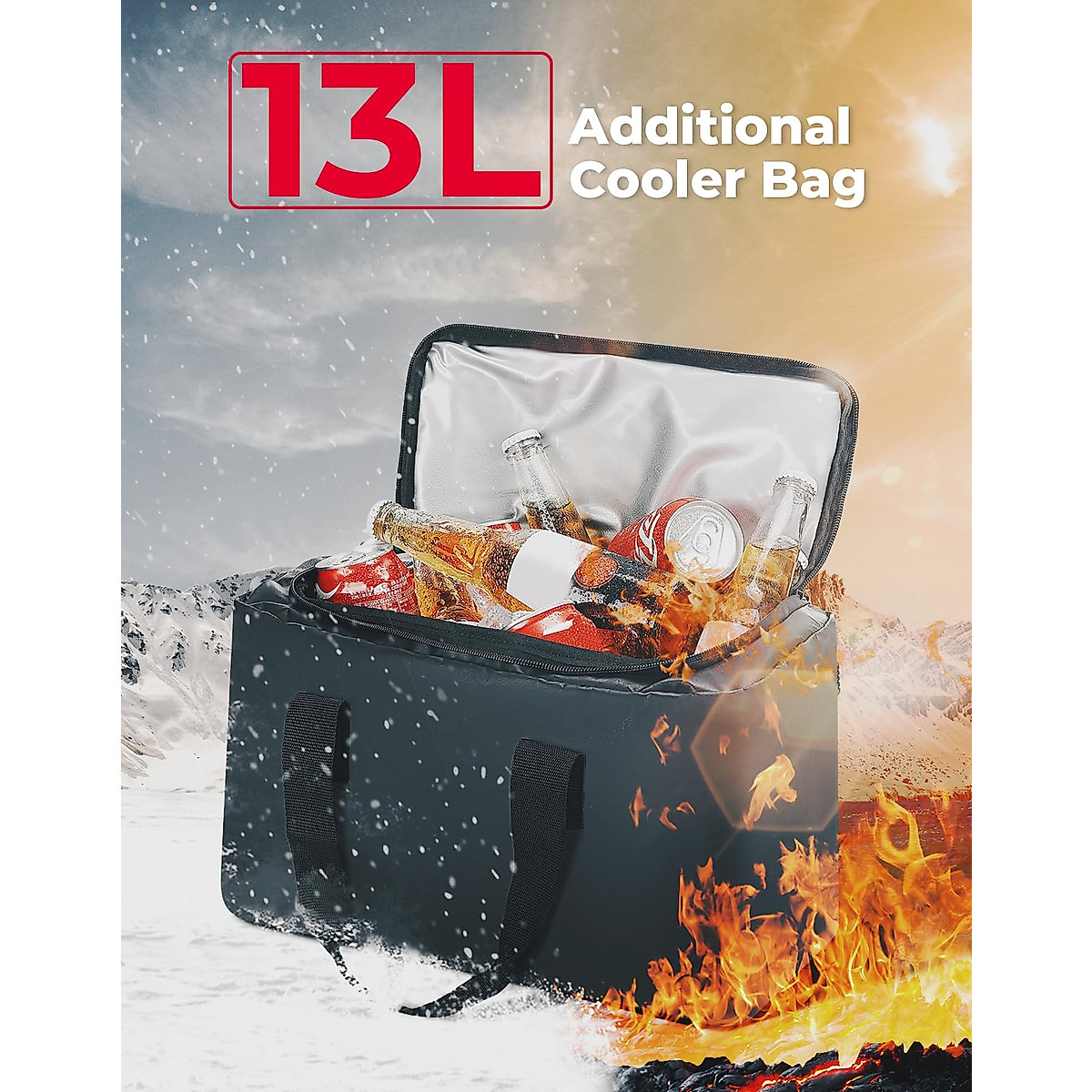 KEMIMOTO ATV Storage Bags with Cooler Bag, 76L Large ATV Bags Rear Rack Bag, Upgraded 4 ATV Cargo Rear Seat Bags Compatible with Polaris Sportsman Fourtrax Can-Am Kawasaki Arctic Cat CFMOTO