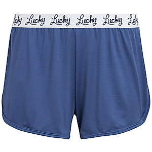 Lucky Brand Women's Pajama Bottoms - 2 Pack Sleep and Lounge Sweat Shorts (S-XL), Size X-Large, Navy/Isador Floral