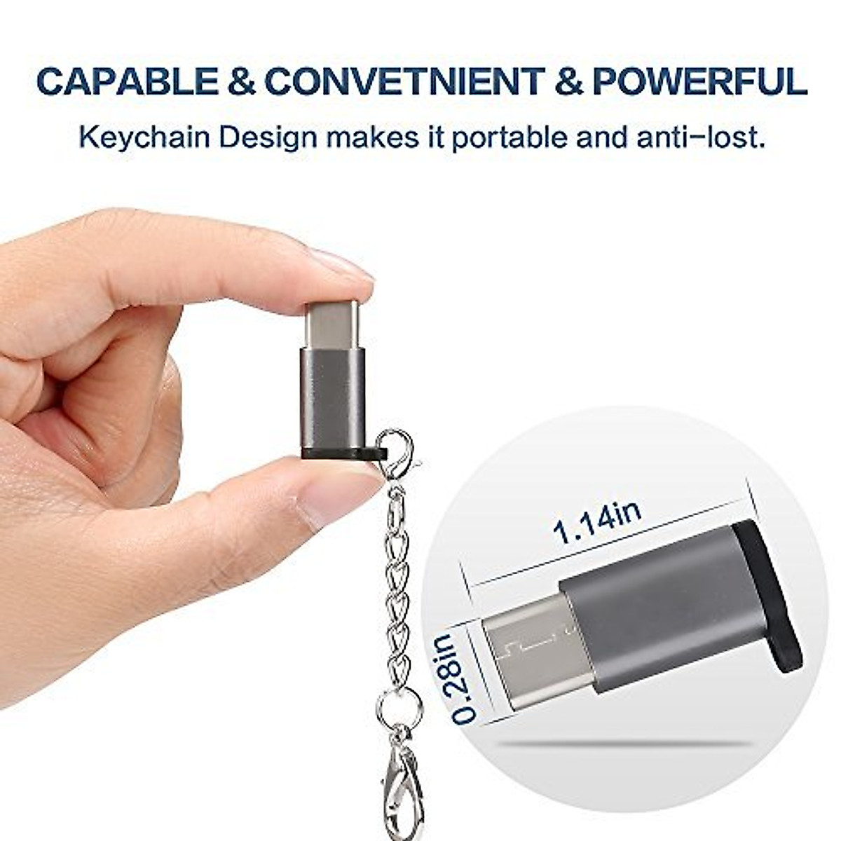 USB Type C Adapters 6 Pack Micro USB Female to USB C Male Charger Android Converter Cable Connector Keychain Adapter Fit Samsung Galaxy S10 S9 S8 Plus Note 10 10+ 9 8 LG V40 V30 G7 G6 Moto Z3 Pixel XL