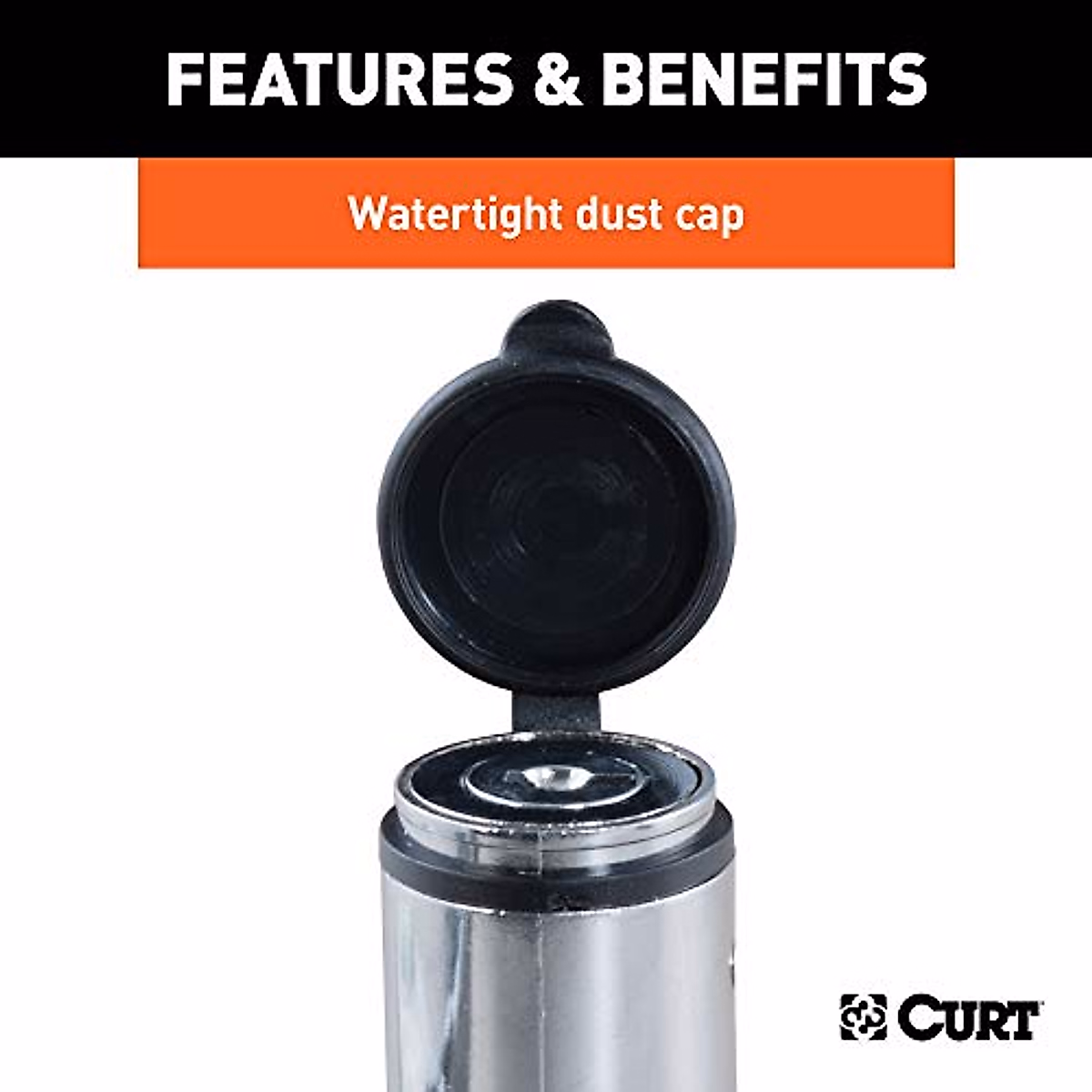 CURT 23522 Chrome Trailer Tongue Coupler Lock, 1/4-Inch Pin Diameter, Up to 2-1/2-Inch Span