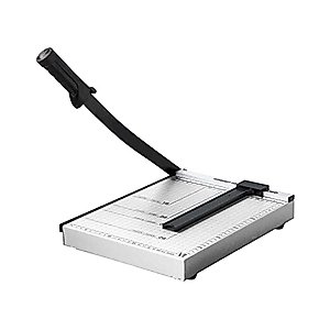 Paper Cutter for Cardstock Heavy Duty 12 inch, 12" Cut Length Guillotine Paper Trimmer for Cardstock Metal Base, 12 Sheets Capacity, for Home Office Classroom School