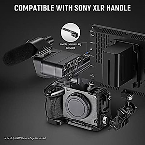 NEEWER FX3/FX30 Camera Cage with HDMI Cable Clamp, NATO Rail, 3/8" ARRI Locating Holes, 1/4" Threads Compatible with Sony FX3 FX30/Original XLR Handle, Compatible with DJI RS2 RS3 Gimbal, CA011
