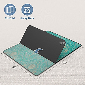 Mapuon Heavy Duty Desk Chair Mat for Carpet & Hardwood Floors, 48" x 36" Exquisite Jacquard Floor Mat Office Chair Mat for Carpeted Floors and Hardwood Floor for Home Office