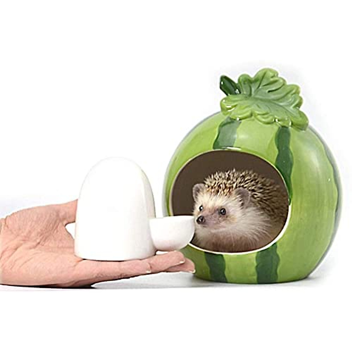 Dahey Drinking Water Feeder Ceramics Slient Bottle Waterer Automatic Small Pets for Hamster Hedgehog Chinchilla Ferret Small Guinea Pig, White, 8Oz