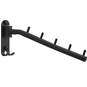 Danpoo Folding Clothes Hanger Rack, Stainless Steel Swing Arm Hook Holder, Clothing Hanging System Drying Closet Storage Organizer Wall Mount Chrome (Black)