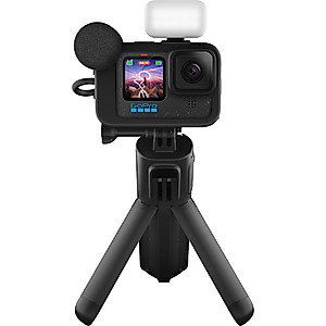 Go Pro HERO12 Black Creator Edition - Includes Volta (Battery Grip, Tripod, Remote), Media Mod, Light Mod, Enduro Battery - Waterproof Action Camera + 64GB Extreme Pro Card and Extra Battery
