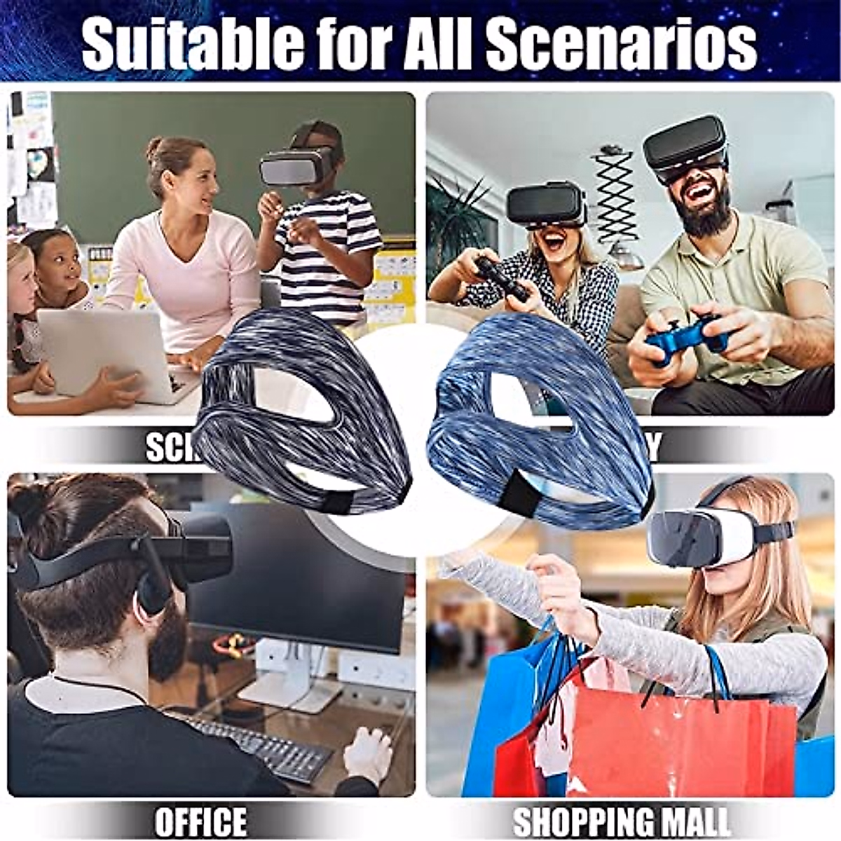 VR SHINECON 2 Pcs VR Eye Mask for for VR Virtual Reality Headsets