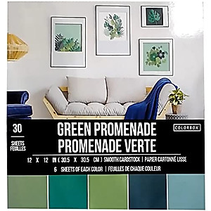 ColorBok 73477B Smooth Cardstock Paper Pad Green Promenade, 12" x 12"