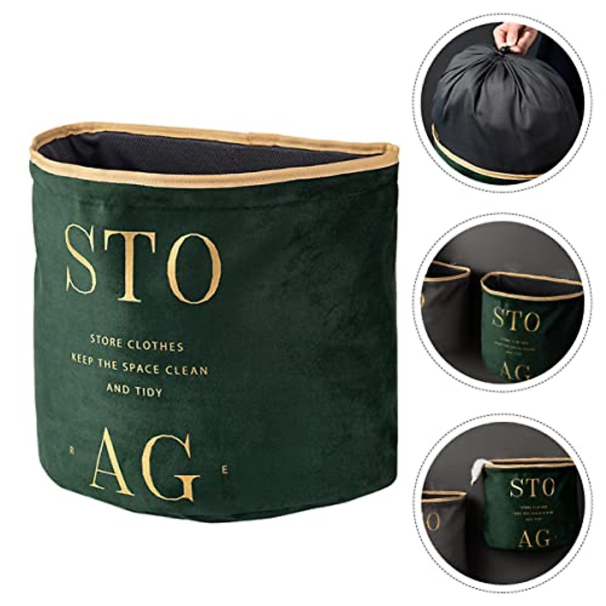 2pcs for Green Bucket Blankets Foldable Household Cloth Dirty Home Storage Bin Hamper Folding Clothes Multi- Clothing Bag Bins Art Nursery Fabric Organizer Kid