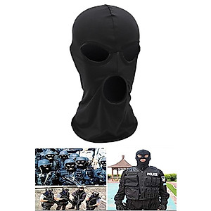 WYSUMMER 3 Hole Full Face Mask, Women Men Thin Balaclava Face Mask for Motorcycle Bike Hunting Cycling Cap Ski (Black)
