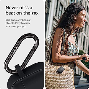 Spigen Silicone Fit Designed for Airpods 3rd Generation Case Soft Silicone Airpods 3 Case (2021) [Durable Dual Layer Protection] - Black