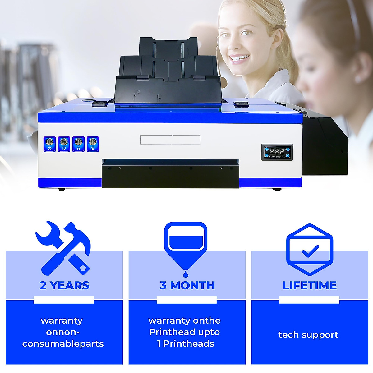 PUNEHOD A3 DTF Printer,L1800 T-Shirt Transfer Printer with White Ink Circulatory for DIY Direct Print T-Shirts, Hoodie,Fabrics (DTF Printer + Oven)