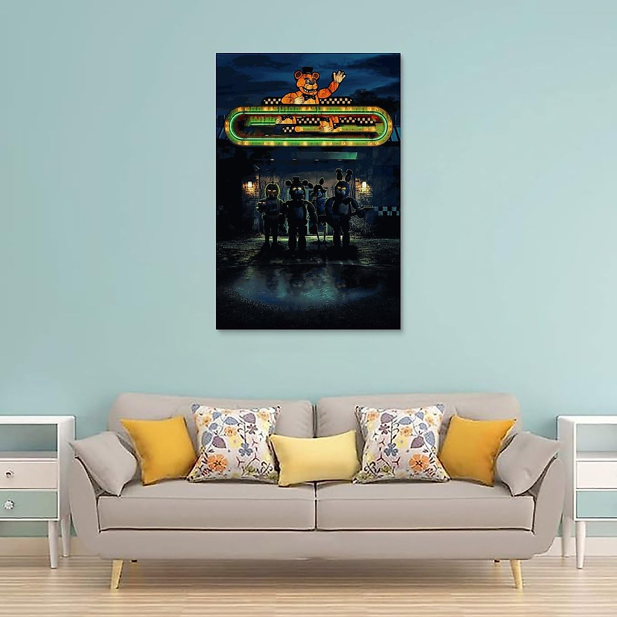 FNAF Movie Poster Canvas Wall Art Poster Wall Art Prints for Teens Room Decor 12x18inch(30x45cm)