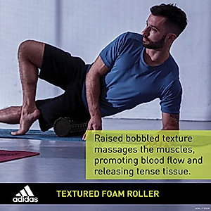 adidas Foam Roller for Physical Therapy & Exercise - 13" Textured Muscle Roller Back Pain Massager with Trigger Point Nodes for Deep Tissue Body Massage