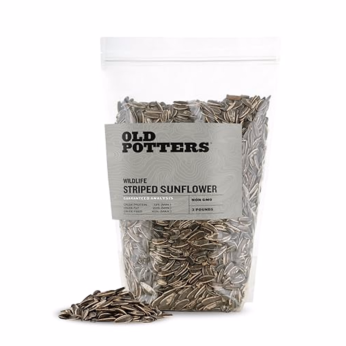 Old Potters Wildlife Striped Sunflower Seeds 3 lbs for Birds and Wildlife, Non-GMO & USA Grown, Attracts Birds (3 Pounds)
