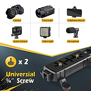 Zeadio Camera Smartphone Stabilizer, Foldable Handle Grip Handheld Video Rig, Compatibility with All Camera, Camcorder, Action Camera, DSLR and All iPhone and Android Smartphones