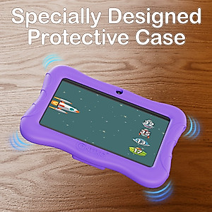Contixo 7" Android Kids Tablet 32GB, Includes 50+ Disney Storybooks & Stickers (Value $200), Protective Case with Kickstand, (2023 Model) - Purple