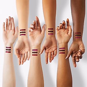 evpct DNM 3Pcs Dark Red Purple Plum Matte Liquid Lipstick Lip Stain Sets for Women Matte+Lipstick Dark Maroon Long Lasting Permanent Lipstick 24 hr Hours Magic Lipstick 24 Hours original Waterproof