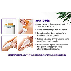 Clean + Easy Personal Roll-On Waxer Kit Set Easy Hair Removal At Home Waxing Machine Device (120V)