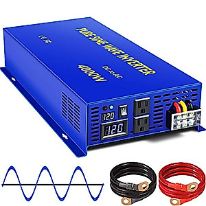 XYZ INVT 4000 Watt Pure Sine Wave Inverter 12V to 110V 120V AC Car Power Invert Surge 8000W Power Converter for Solar System.(4000W 12V DC to AC 120V AC)