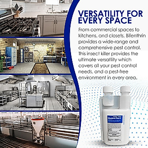 Bifenthrin-Plus-C Insecticide (16 oz) - Roach Killer Indoor Infestation, Termite Treatment, Ant Control & Wasp Spray - Home Defense Pest Control, Residential, Commercial, and Industrial Use