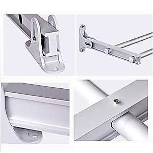 LXLTL Retractable Clothes Airer, Patio Horse Towel Folding Clothes Pole Outdoor Push and Pull Drying Racks Punch Bathroom Clothes Drying Racks 100Cm