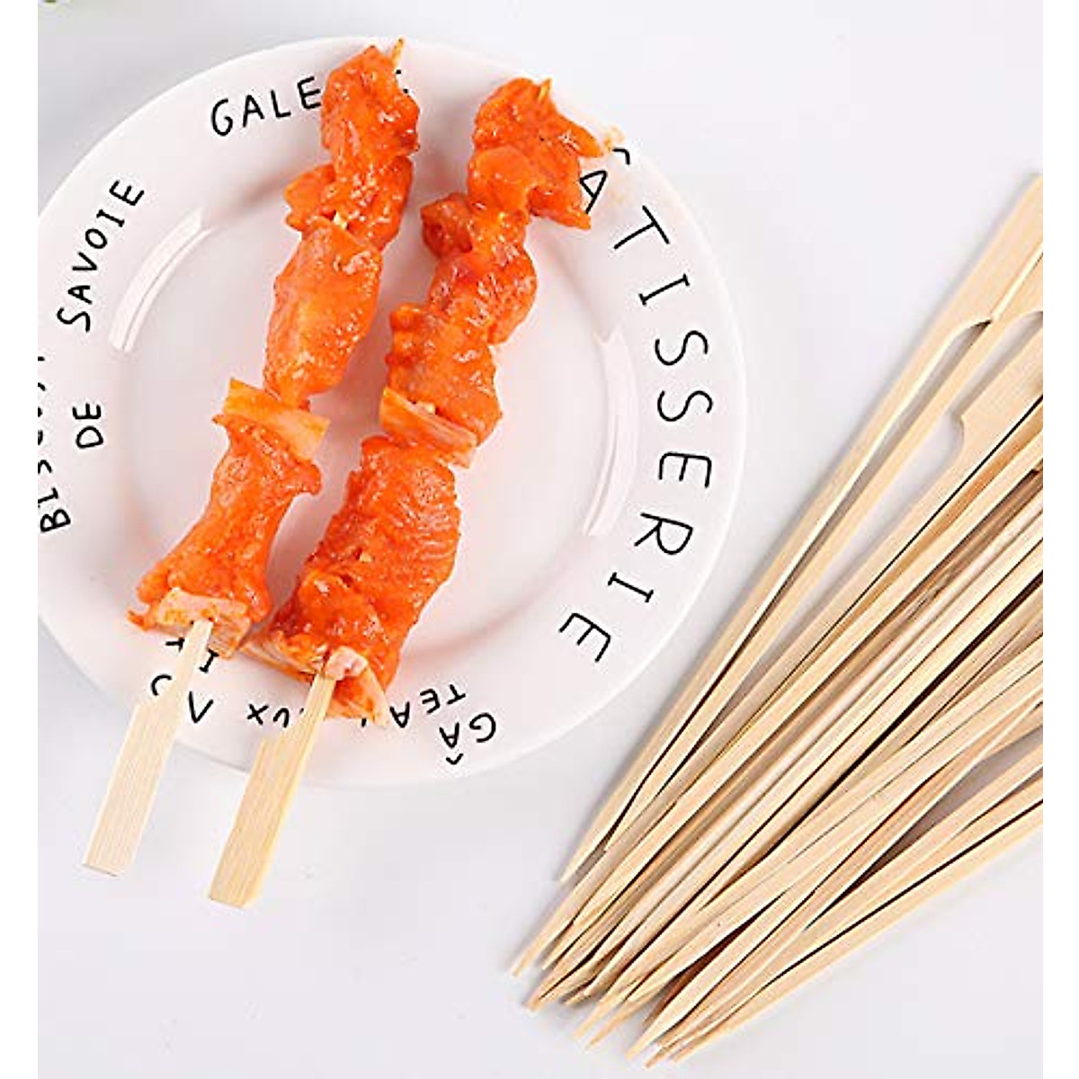 Lawei 500 pack Bamboo Kabob Skewers - 7 inch Bamboo Barbecue Skewers BBQ Picks Paddle Skewers for Outdoor Grilling Meat Chicken, Shrimp, Vegetable BBQ