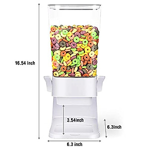 Mivvosakuki Double Cereal Dispenser Countertop Large Cereal Containers Storage Dispenser For Pantry Dry Food Dispenser Countertop Rice Candy Dispenser Machine For Snack,Nuts, Granola(White,2PC)