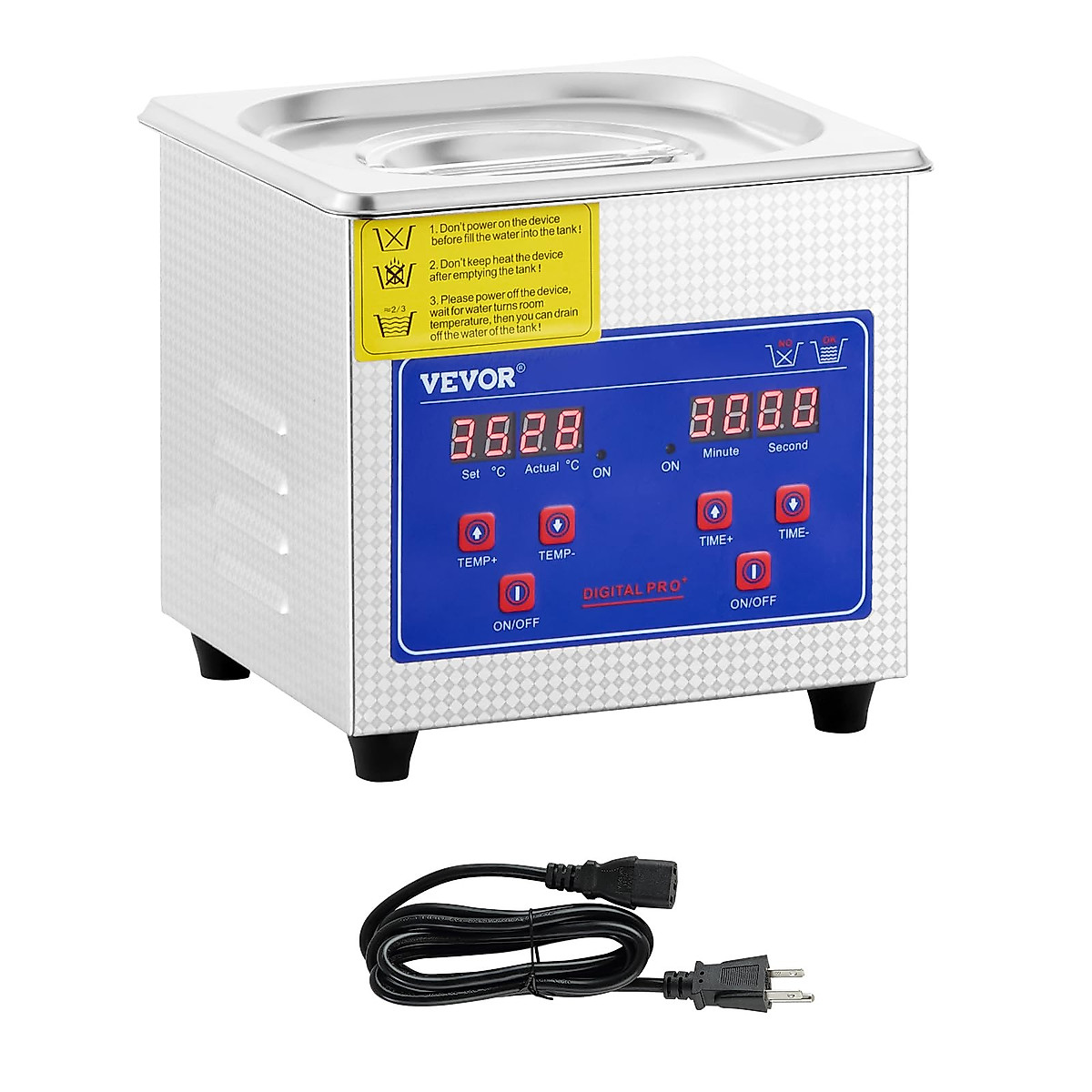 VEVOR Ultrasonic Cleaner 1.3L Professional Ultrasonic Cleaner with Digital Timer 40kHz Excellent Ultrasonic Cleaning Machine 110V for Jewelry Watch Ring Coin Diamond Eyeglasses Small Parts Cleaning