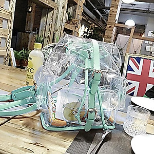 Zicac Summer Clear Backpack Cute Knapsack Satchel Transparent Stadium Approved Backpack (Green)