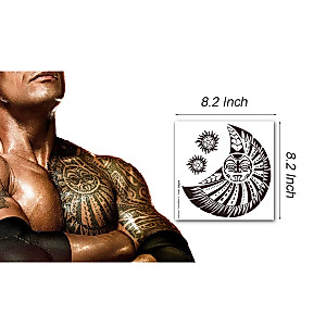 Kotbs 6 Sheets Extra Large Totem Temporary Tattoo Stickers, Waterproof Big Temporary Tattoos for Men Adults Guys Women Body Art Arm Shoulder Chest Make Up Fake Tattoos