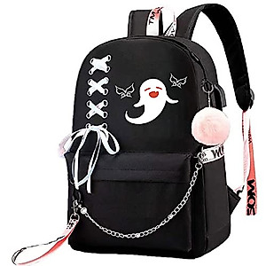 COSABZ Anime Hu Tao School Bag Back to School Backpack Cosplay Kawaii Ribbon Shoulder Bag Satchels
