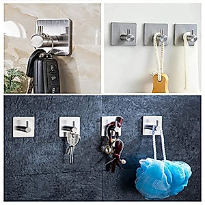 Viadom Adhesive Hooks Heavy Duty Wall Hooks Waterproof Stainless Steel Hooks for Hanging Coat, Hat,Towel Robe Hook Rack Wall Mount- Bathroom and Bedroom 2-Packs