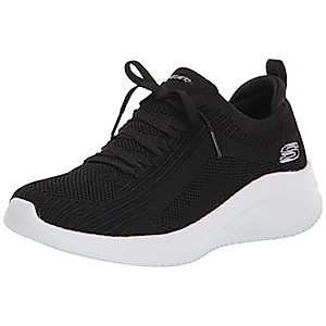 Skechers Sport Women's Women's Big Plan Sneaker, Black/White=BKW, 8.5