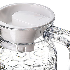 Peohud 2 Pack Acrylic Pitchers, 37oz Clear Plastic Pitcher with Removable Lid, Transparent Juice Jug Water Pitcher for Iced Tea, Sangria, Lemonade, Cold or Hot Beverages, BPA-Free and Shatter-Proof