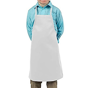 KNG Kids Cooking Apron for Girls and Boys – Small, White