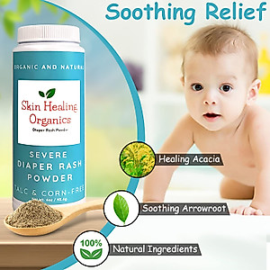 Severe Diaper Rash Treatment Powder - Heal & Cure Very Bad Horrible Diaper Rash Bleeding Blisters Quickly from Diarrhea for Newborn Infant & Adults - Skin Healing Organics