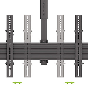 Kanto MBC211T Digital Signage Menu Board Ceiling Mount System with Tilting Arms for 40-Inch to 60-Inch TVs | Precision Leveling for Perfect TV Alignment | 2 TVs | Black