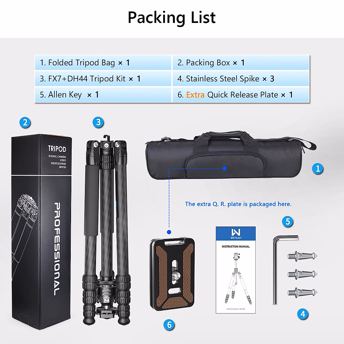 Professional Heavy Duty Carbon Fiber Tripod, ARTCISE 72.6'' Camera Tripod Monopod, 10-Layer Carbon Fibre Tube, 32.5mm Leg with Panorama 44mm Tripod Ball Head for Canon Sony DSLR SLR Digital Camcorder