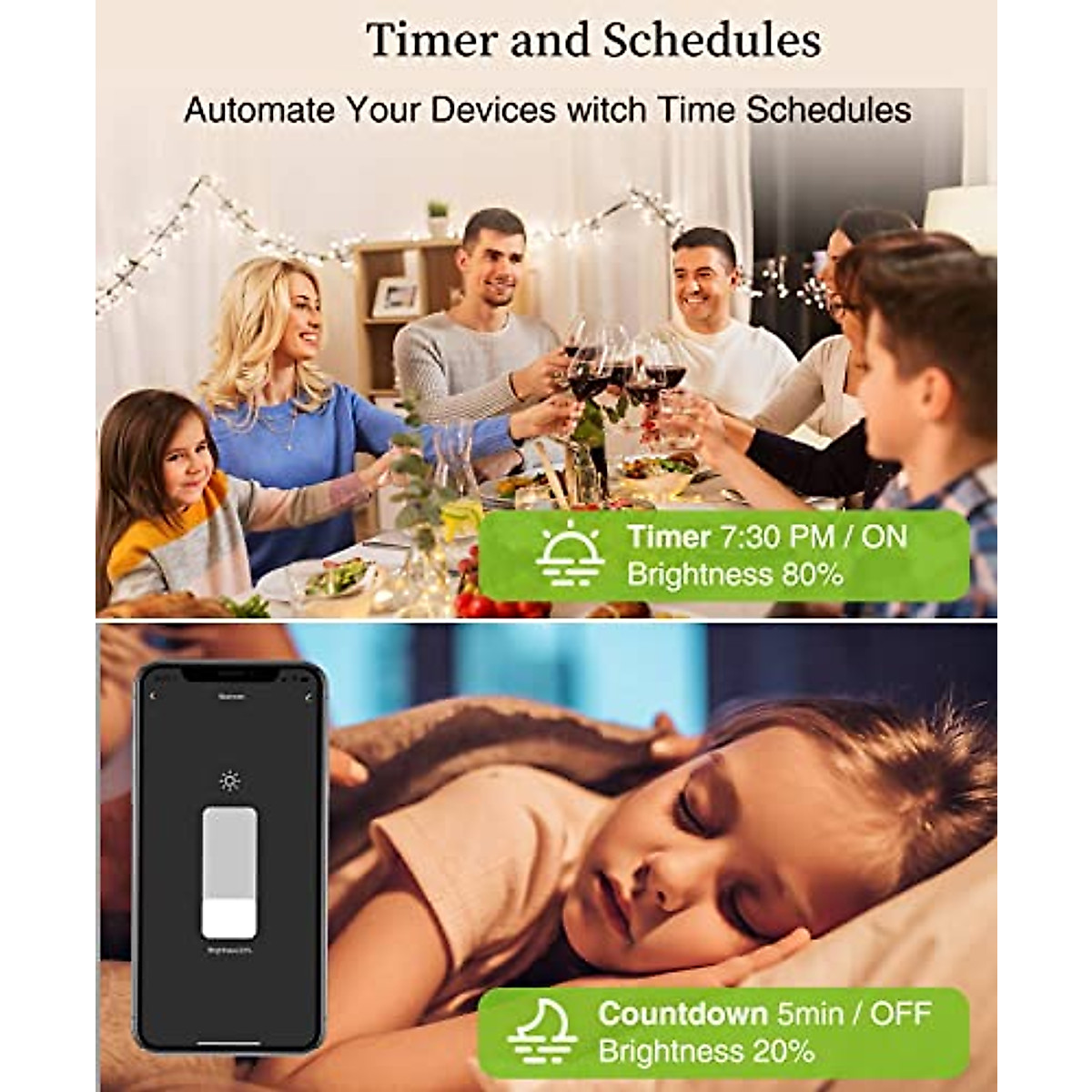 GHome Smart Smart Dimmer Switch Work with Alexa Google Home, Neutral Wire Required 2.4GHz Wi-Fi Switch for Dimming LED CFL INC Light Bulbs, Single Pole, UL Certified, No Hub Required, 1Pack
