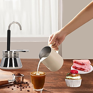 Tissting Single Spout Stovetop Moka Pot Stainless Steel Stovetop Single Spout Espresso Maker Mini Stovetop Espresso Percolator Italian Type Espresso Cup Coffee Maker Use on Stove at Home or Camping