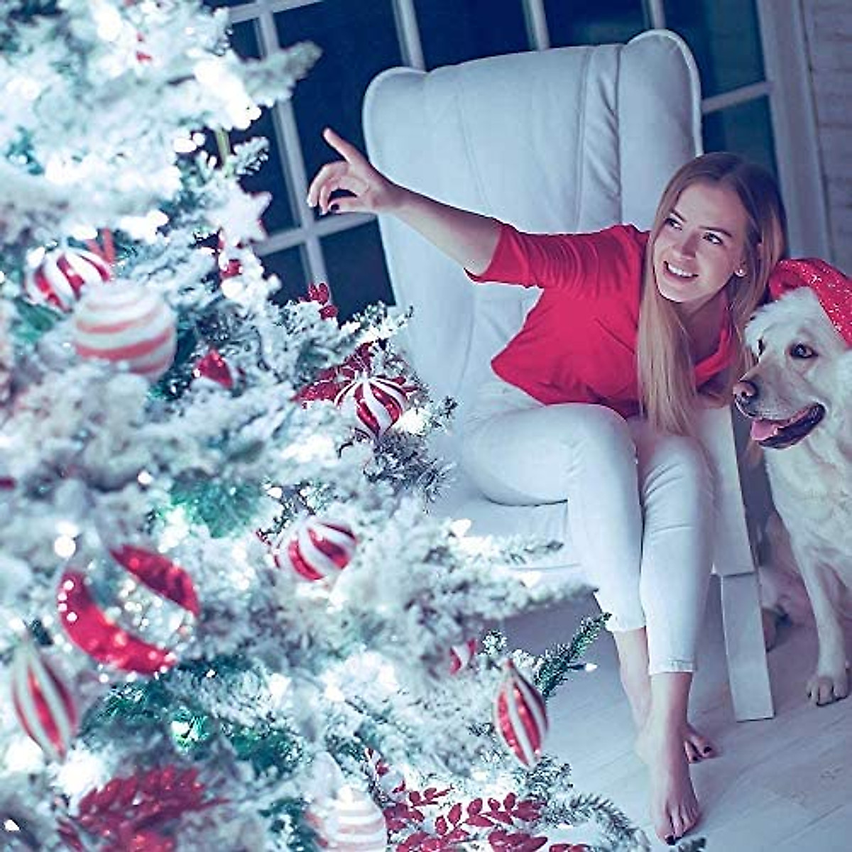 KAILEDI Christmas Lights, 19.6 ft 40 LED Snowflake String Lights Battery Operated, 2 Modes Waterproof Fairy Lights for Xmas Party Garden Patio Bedroom Decor Indoor Outdoor