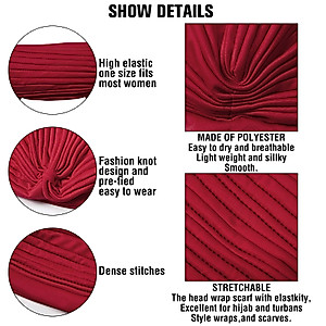 10 Pcs Stretchy Turban Cap Chemo Head Wraps Cancer Headwear Bennie Twisted India's Hat for Women Girl