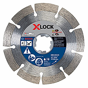 BOSCH DBX4541S 4-1/2 In. X-LOCK Segmented Rim Diamond Blade Compatible with 7/8 In. Arbor for Application in Pavers, Soft Brick, Block
