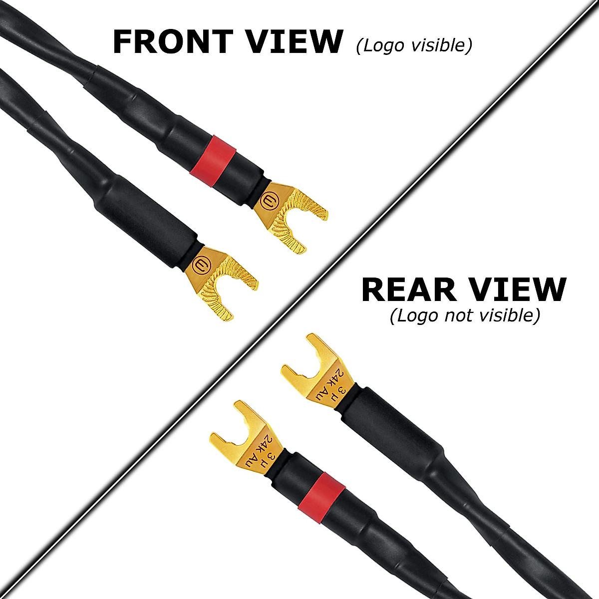 WORLDS BEST CABLES 3 Foot - Canare 4S11 – Audiophile Grade - HiFi Star-Quad Speaker Cable Pair with Eminence Gold Banana & Spade Connectors