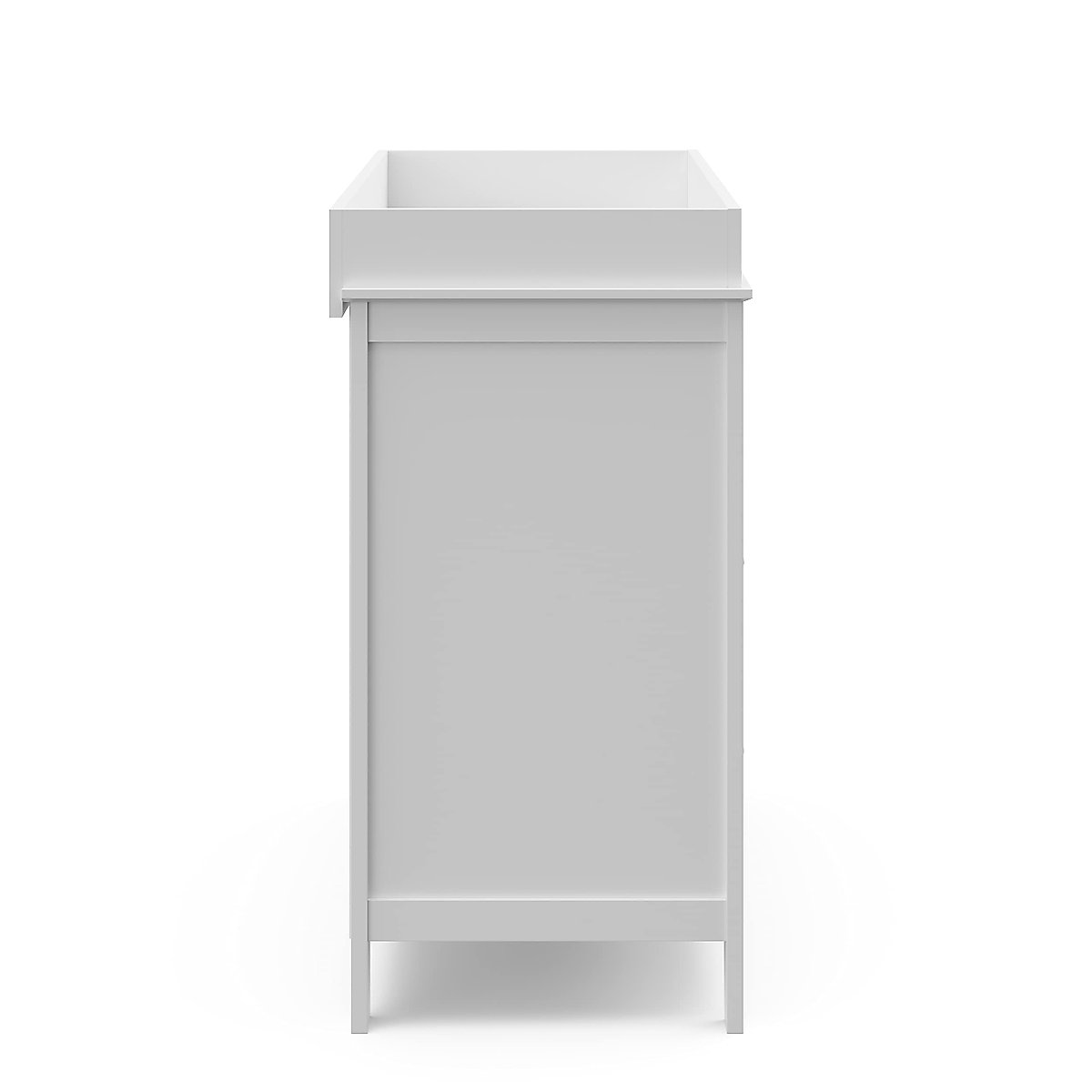 Storkcraft Forrest 2 Drawer Changing Table Chest with Baskets, Attached Changing Topper Fits Standard Size Changing Pad, 2 Drawers and 2 Open Shelves, White