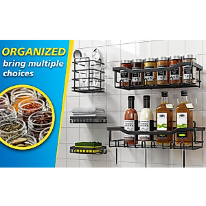 5-Pack Shower Caddy, No Drilling, Strong Adhesive Mount, Large Capacity, Rustproof Stainless Steel, Black.