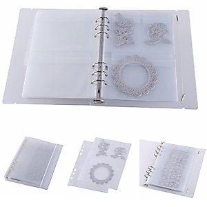 Die Storage Book Binder Die and Stamp Storage Folder Page Protectors 1 Cover with 25 Sheets Pockets Set Organizer Collection Case Template Holder DIY Scrapbooking Storing