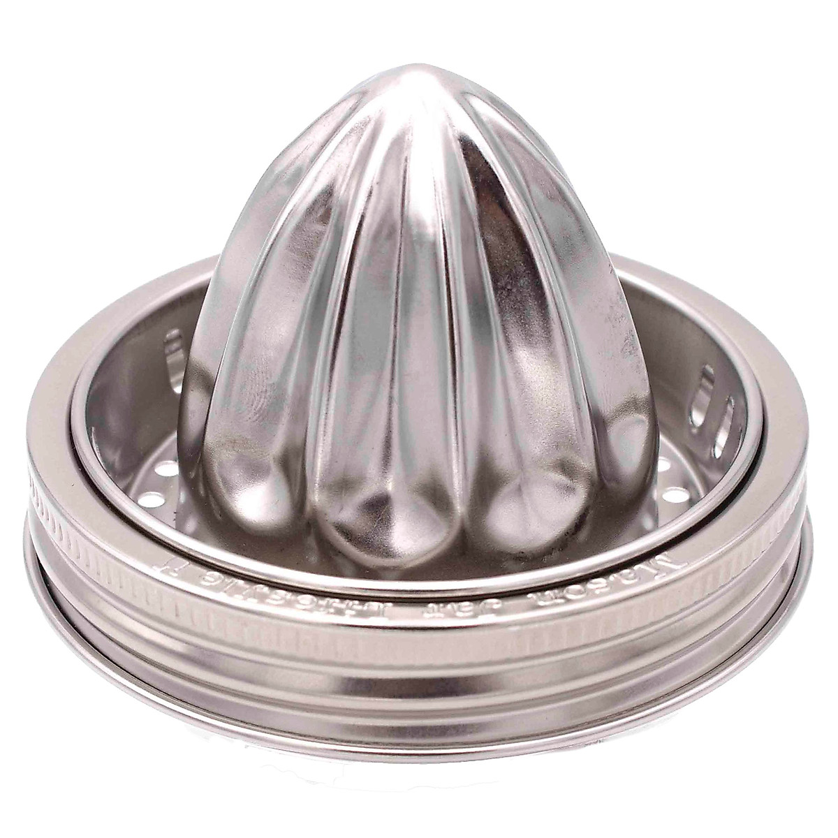 Stainless Steel Juicer Lid for Mason Jars | Metal Citrus Lemon Juice Squeezer Manual Juicer Mason Jar Top for Wide Mouth Jars | Citrus Lemon Orange Reamer Manual Hand Juicer Jar Lid - Wide Mouth